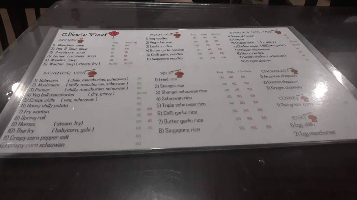 Menu at Frozen Hub, Bengaluru
