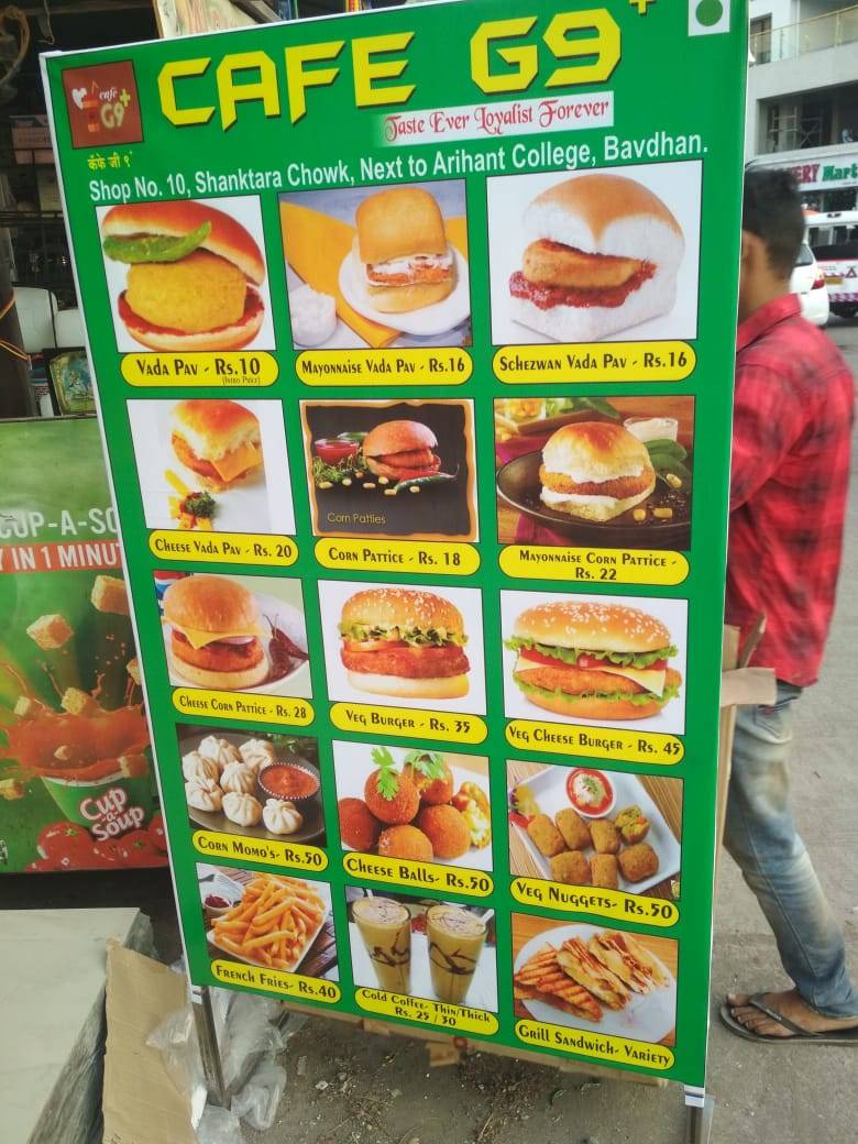 Menu at Cafe G9, Pune