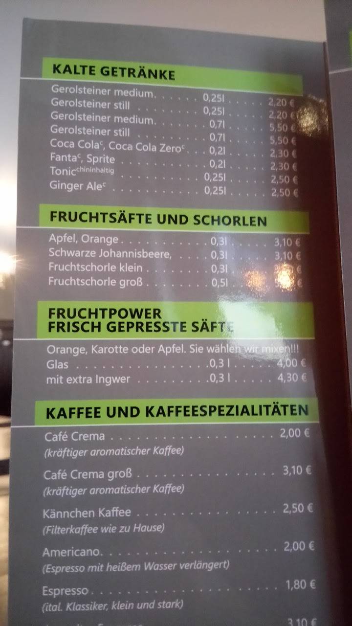 Speisekarte von Cafe Jacob, Werder (Havel), Torstraße 3