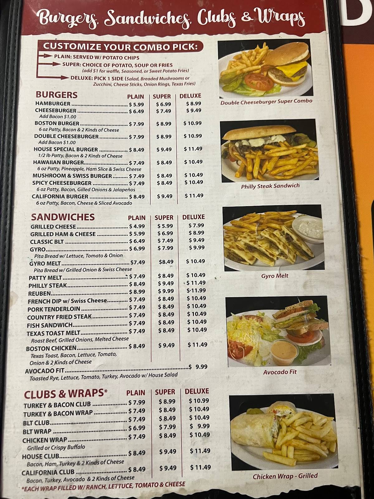 Menu at Joplin Café cafe, Joplin