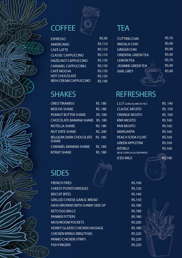 Menu at KITEBLU CAFE, Chennai