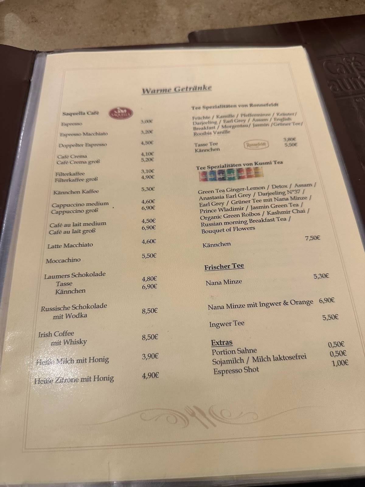 Speisekarte von Café Laumer cafe, Frankfurt am Main