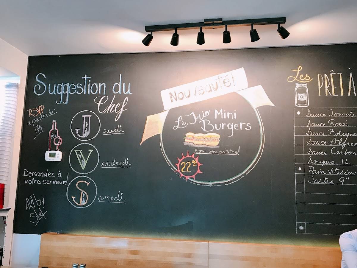 Menu au Café Lazio, La Prairie