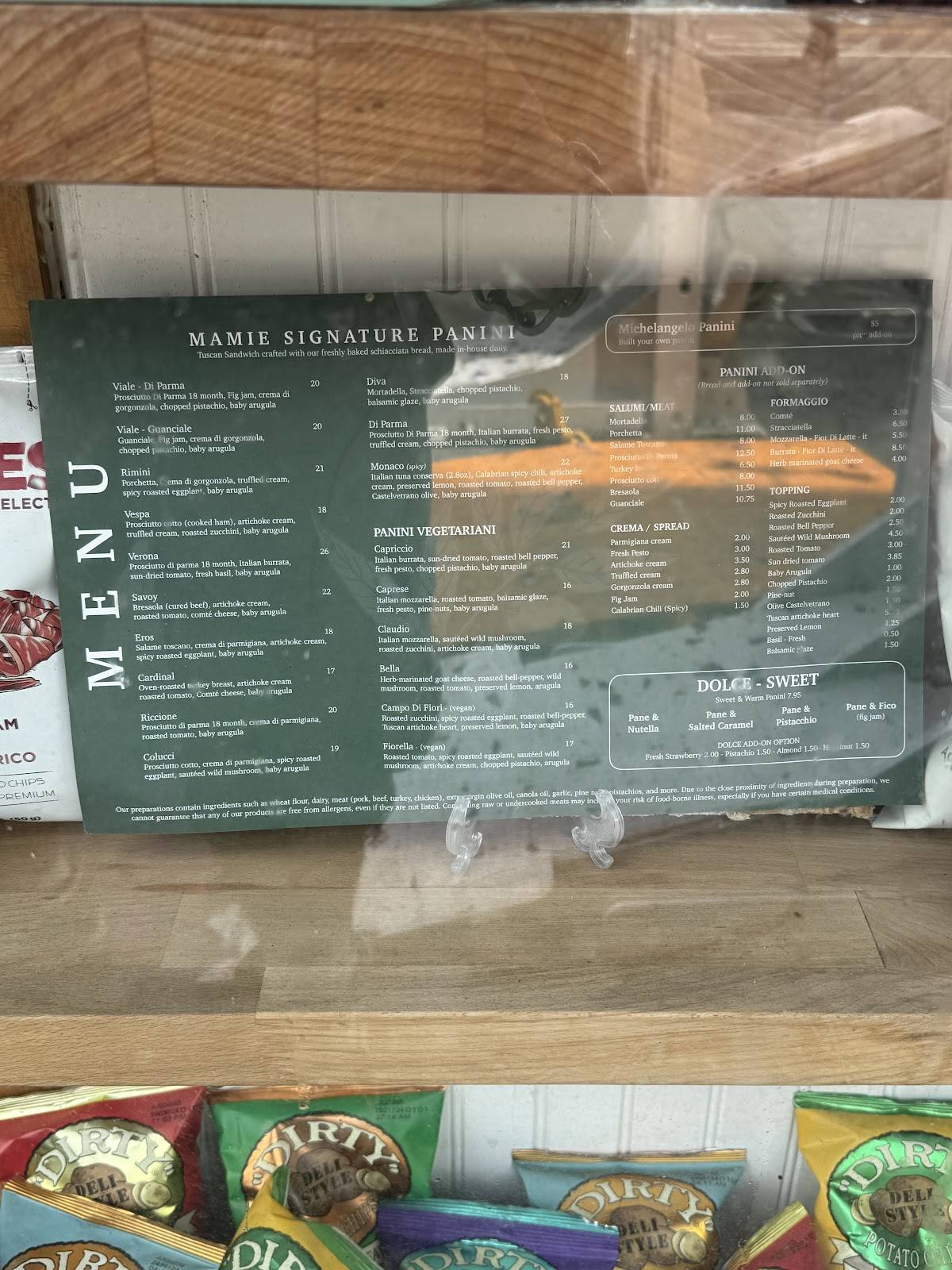 Menu at Mamie Italian Kitchen cafe, West Hollywood
