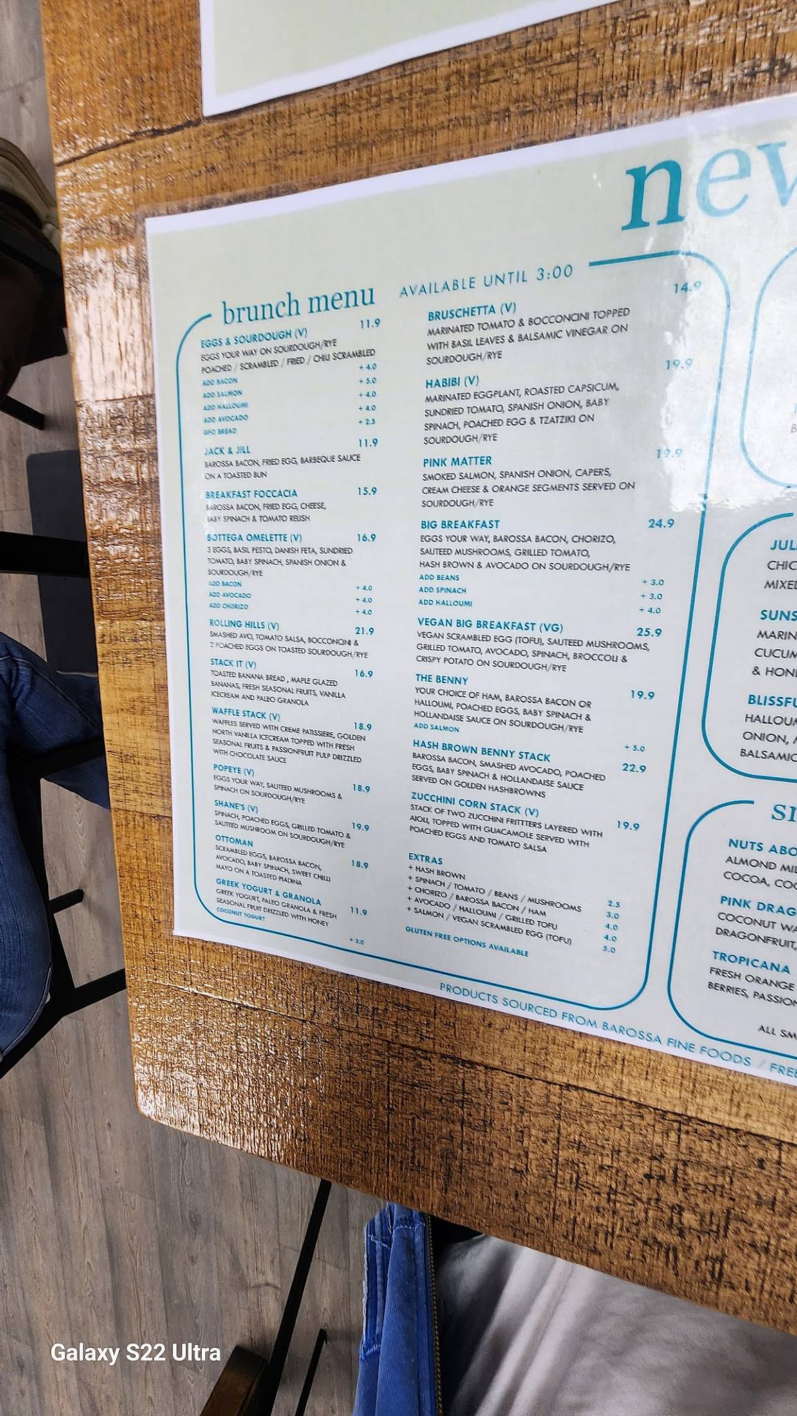 Menu at Nev's Café cafe, Saint Agnes