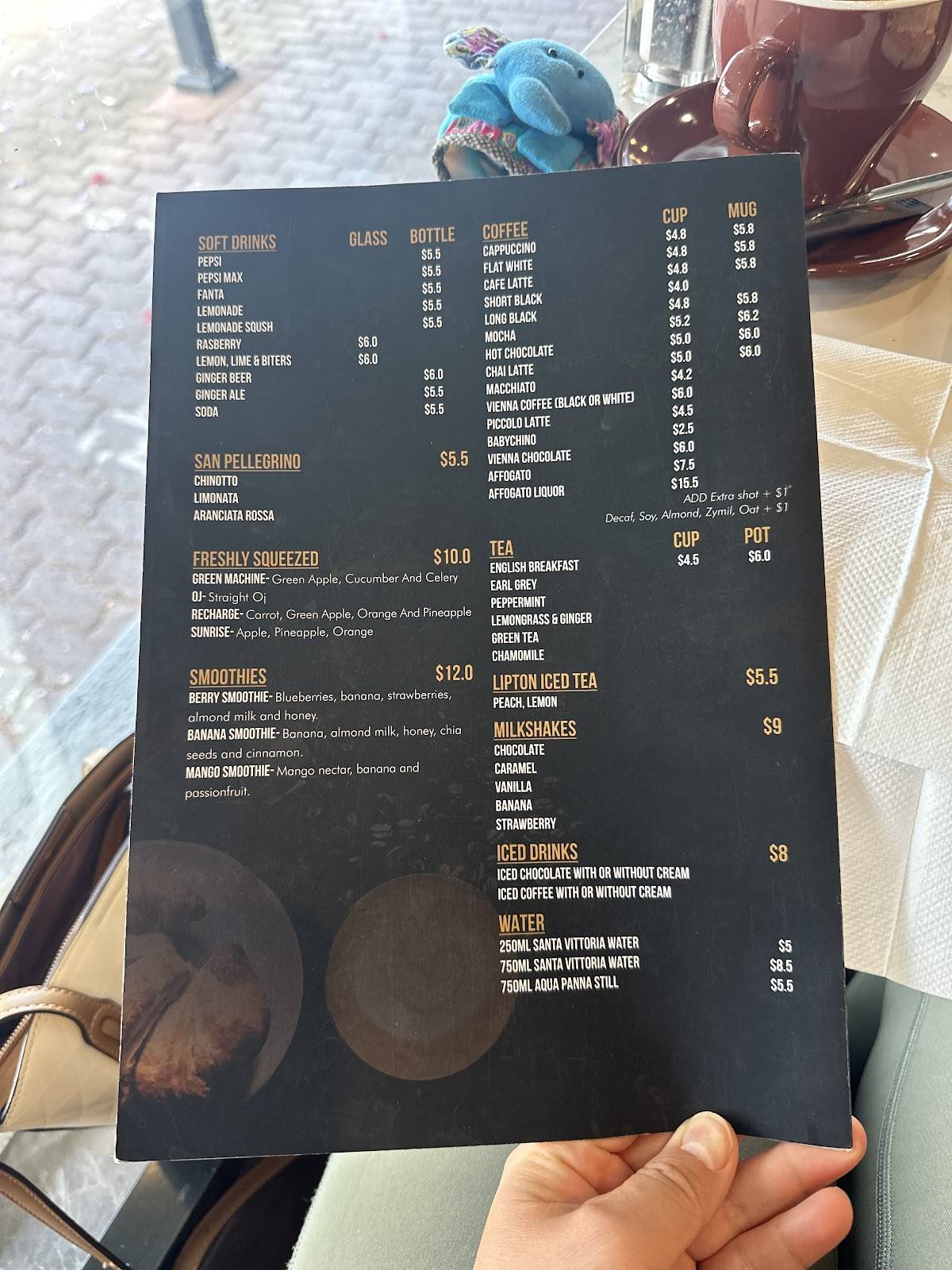 Menu at Cafe Paparazzi, Malvern, 291 Unley Rd