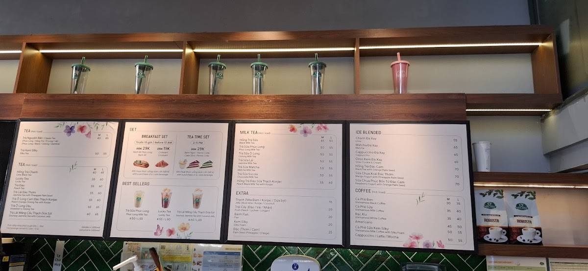 Menu at Phúc Long Trần Quốc Thảo cafe, Ho Chi Minh City