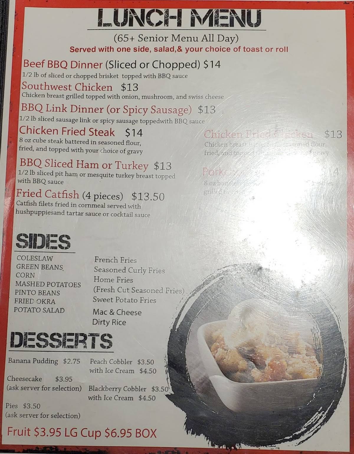 Menu at Splendora Cafe & BBQ, New Caney, Speed St