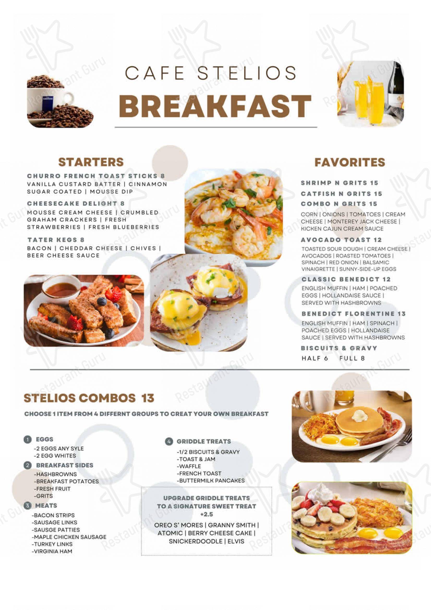 Menu at Cafe Stelios Breakfast Restaurant, Merrillville