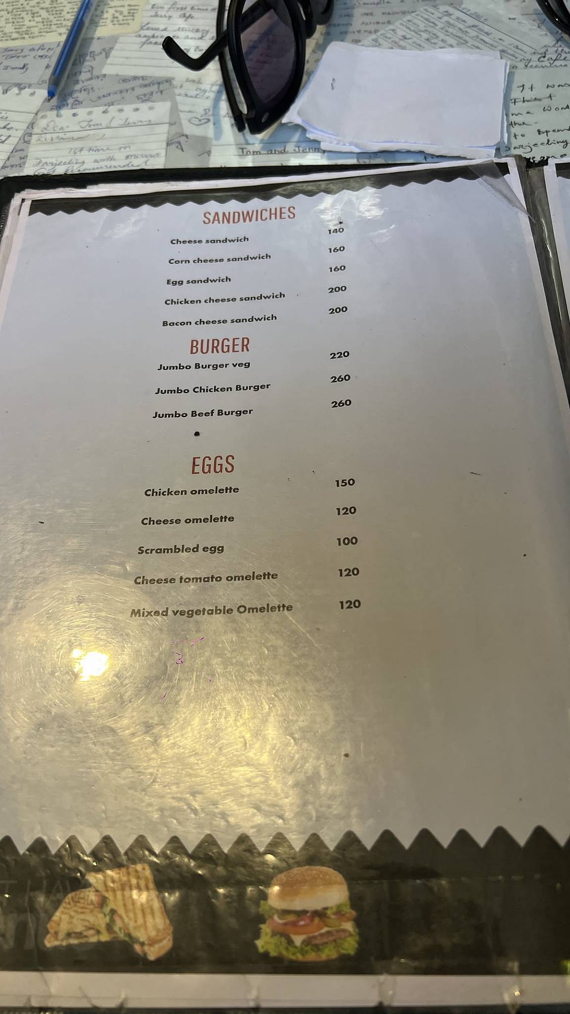 Menu at Tom & Jerry Cafe, Darjeeling
