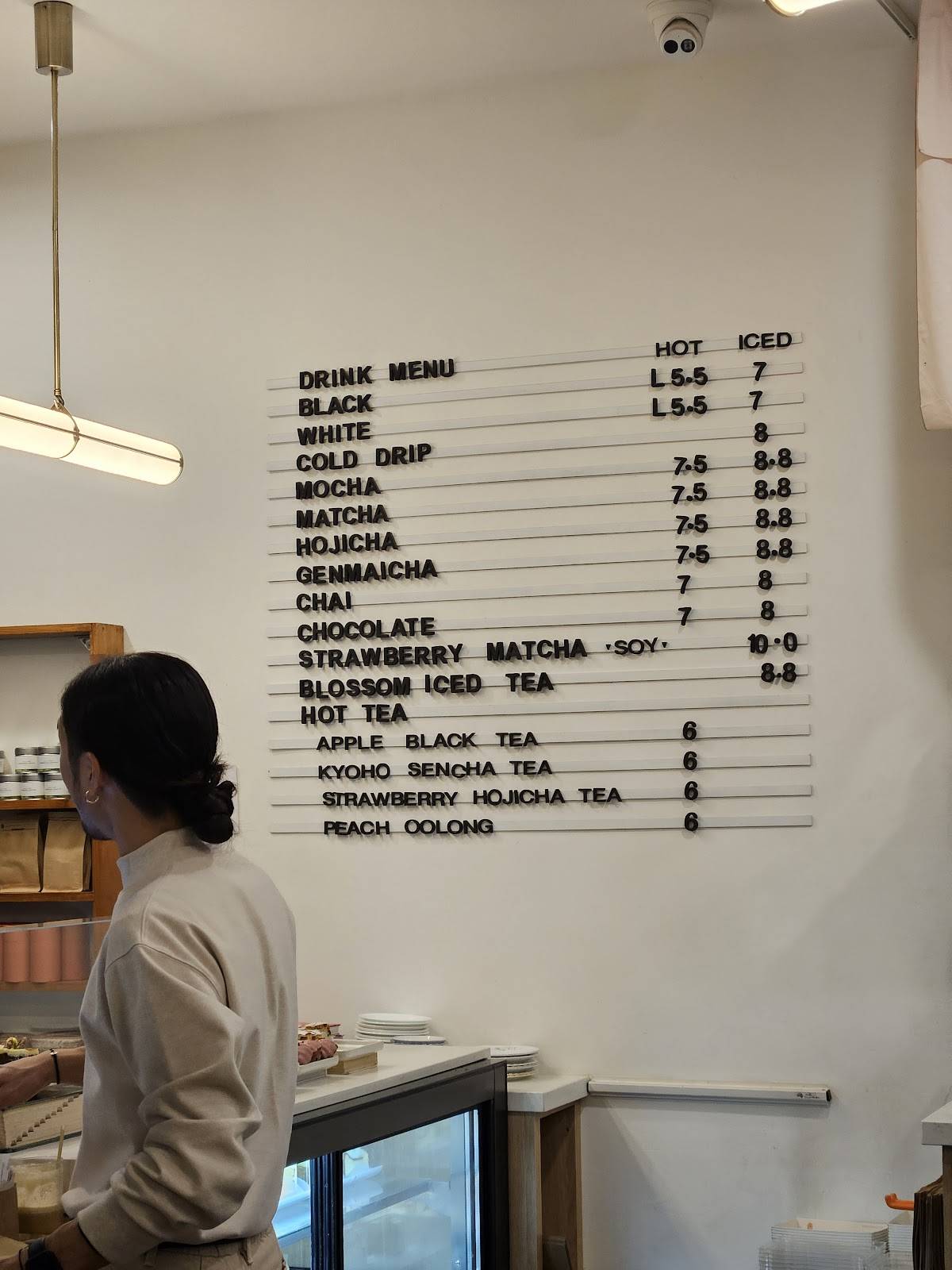 Menu at Tori’s cafe, Melbourne