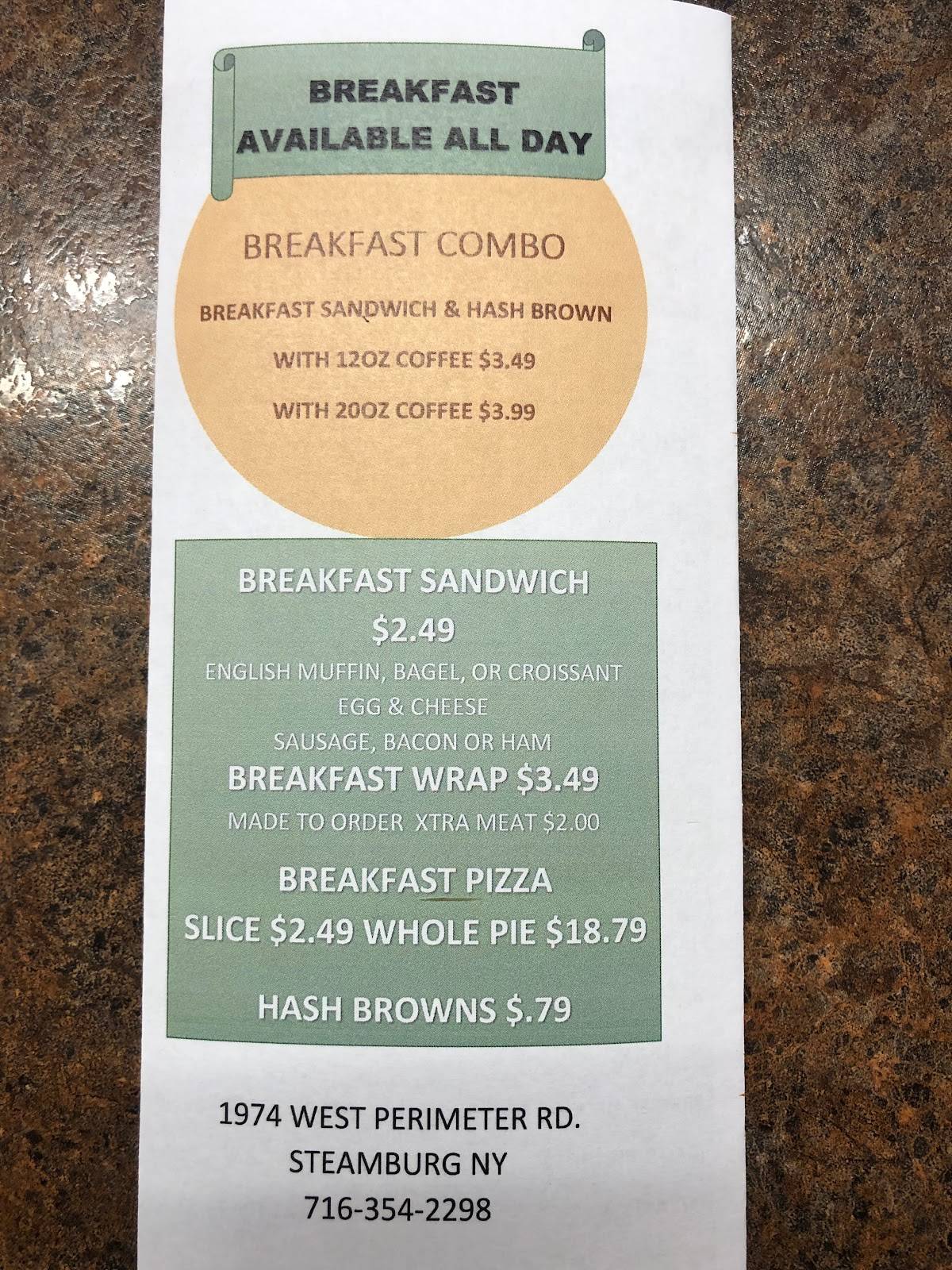 Menu at Turtle Pit Cafe & Smoke Shop, Steamburg