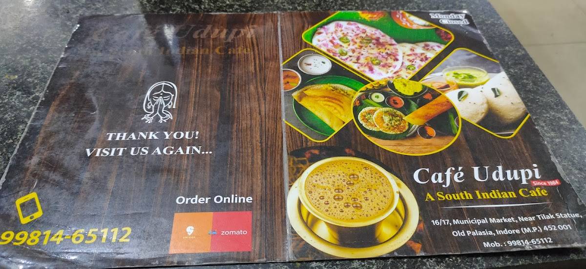 Menu at Cafe Udipi, Indore