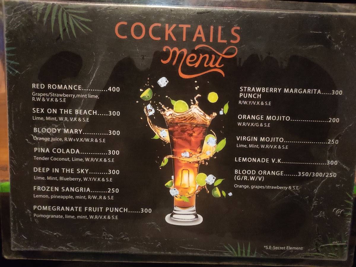 Menu at Cafe neon, Varkala