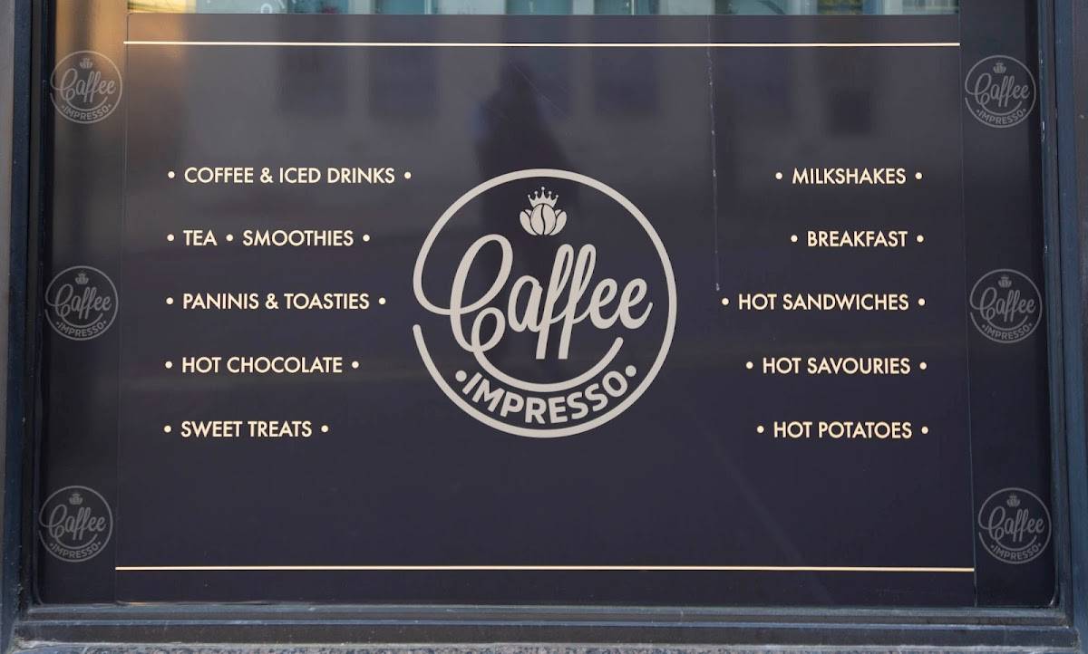 Menu at Caffee Impresso restaurant, Blackburn