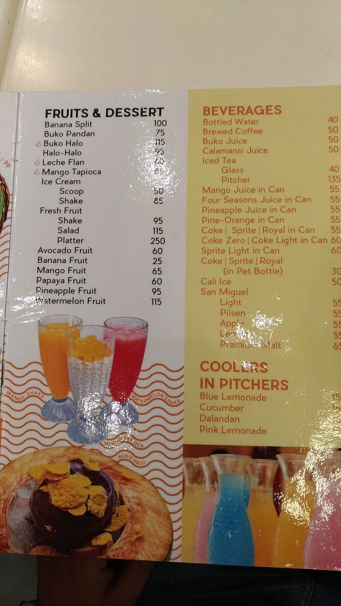 Menu at Panagatan restaurant, Cagayan de Oro, 5/F