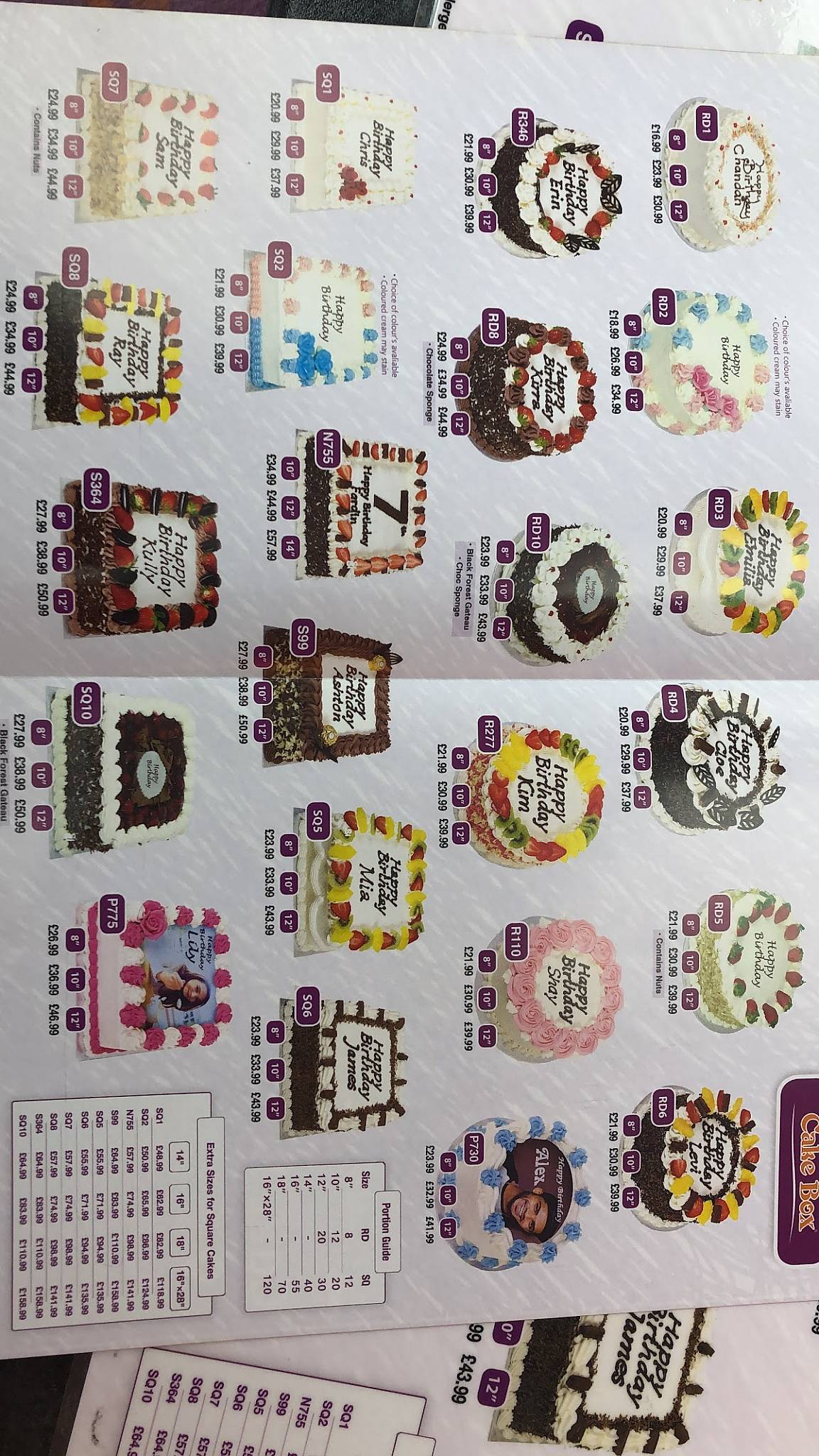 Carta de Cake Box Hounslow East, Hounslow