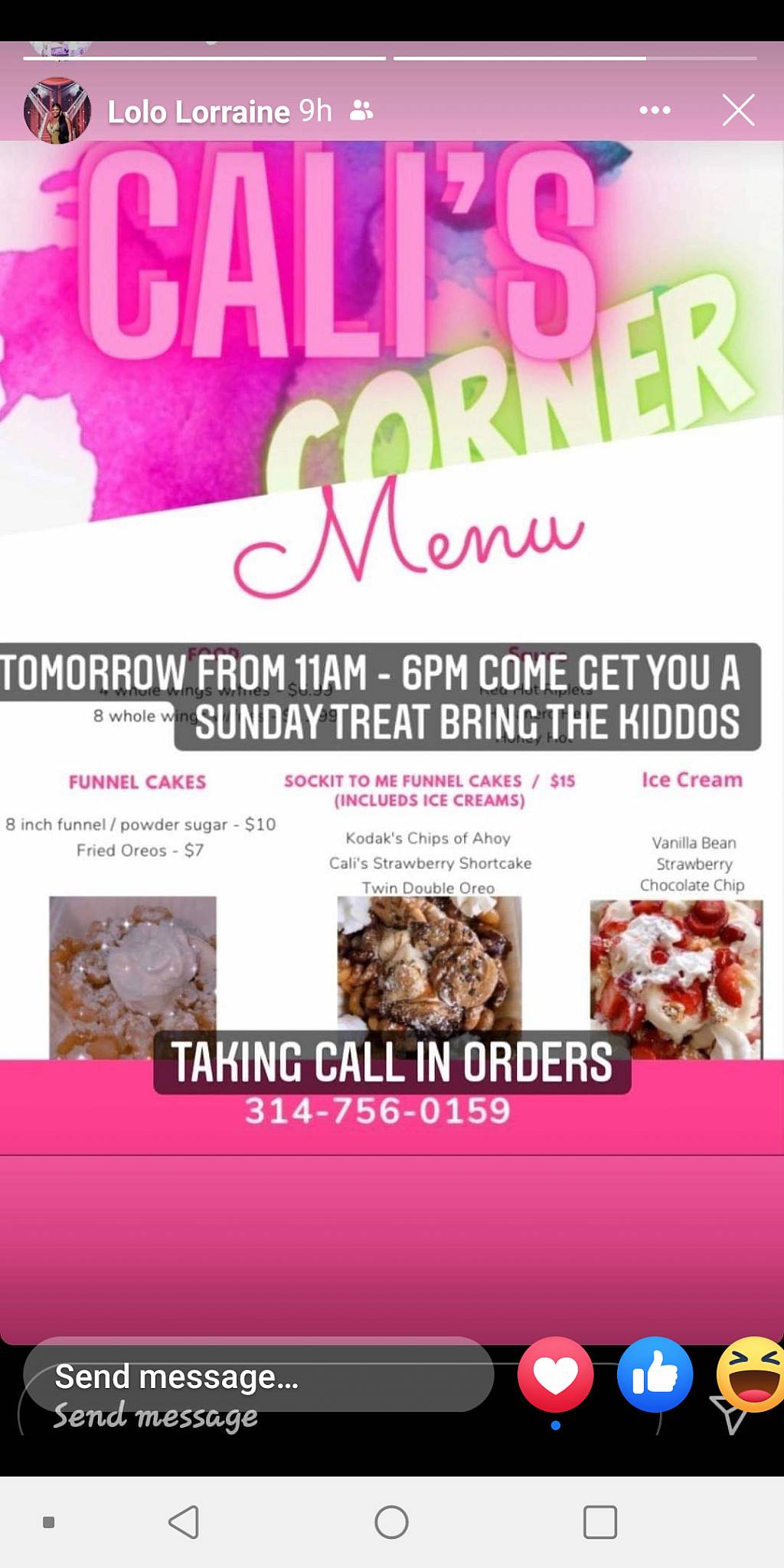 Menu at Cali's Corner BBQ, Florissant