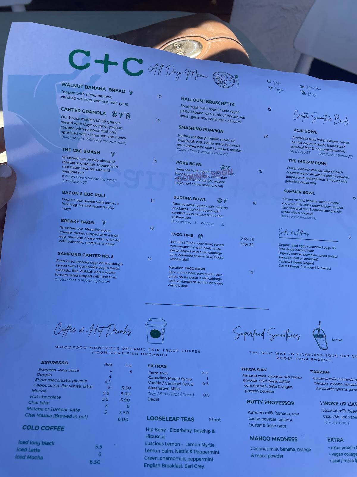 Menu at Canter & Colt restaurant, Samford Village