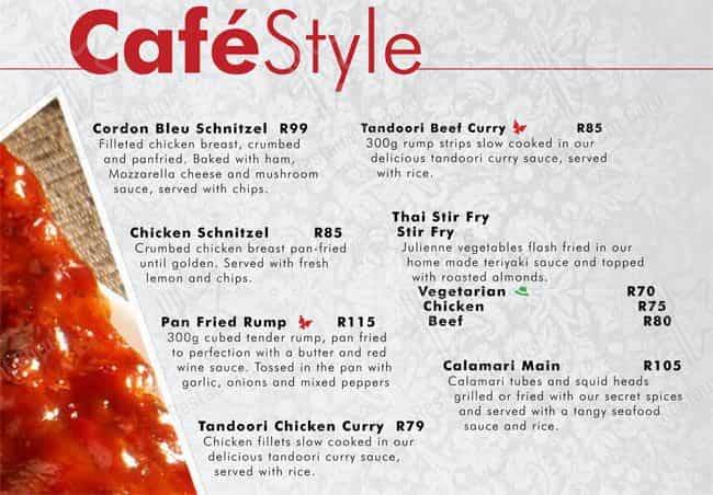 Menu at CAPPELLO. pub & bar, Bloemfontein