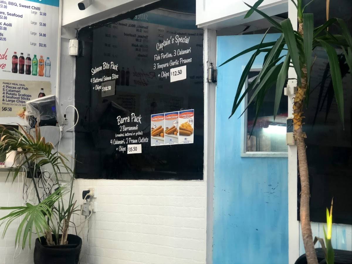 Menu at Captain Hook's Seafood restaurant, Tugun