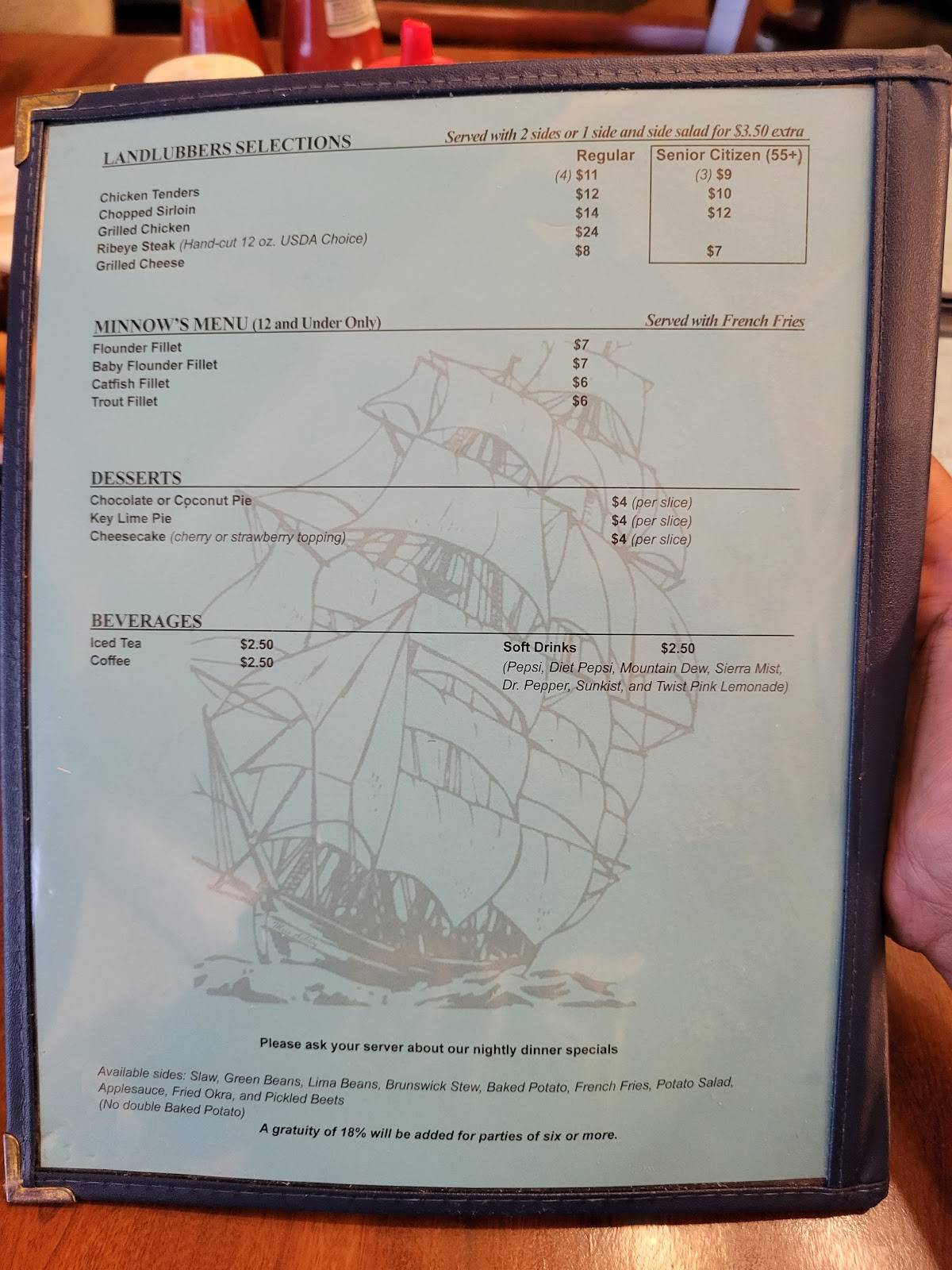Menu at Captain Stanley's Seafood Restaurant, Raleigh, S Wilmington St