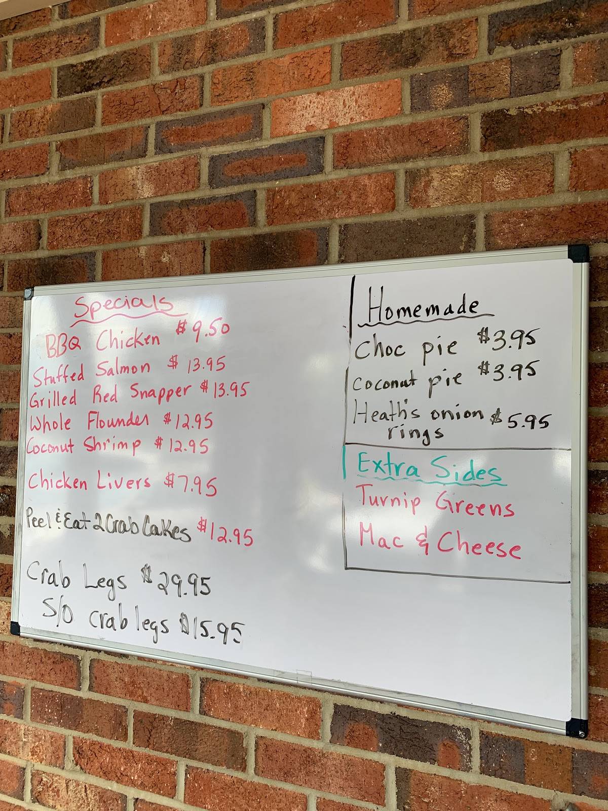 Menu at Captain Stanley's Seafood Restaurant, Raleigh, S Wilmington St