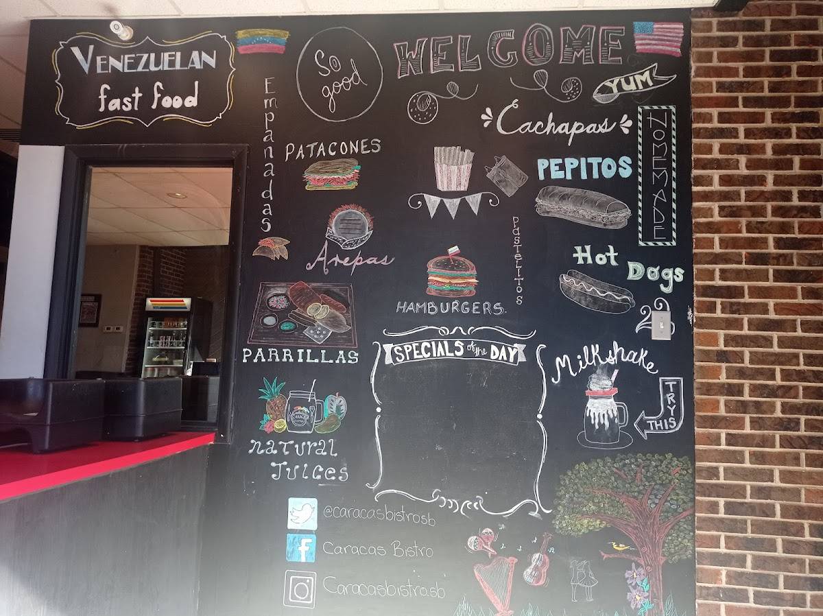 Menu at Caracas Bistro restaurant, Mishawaka