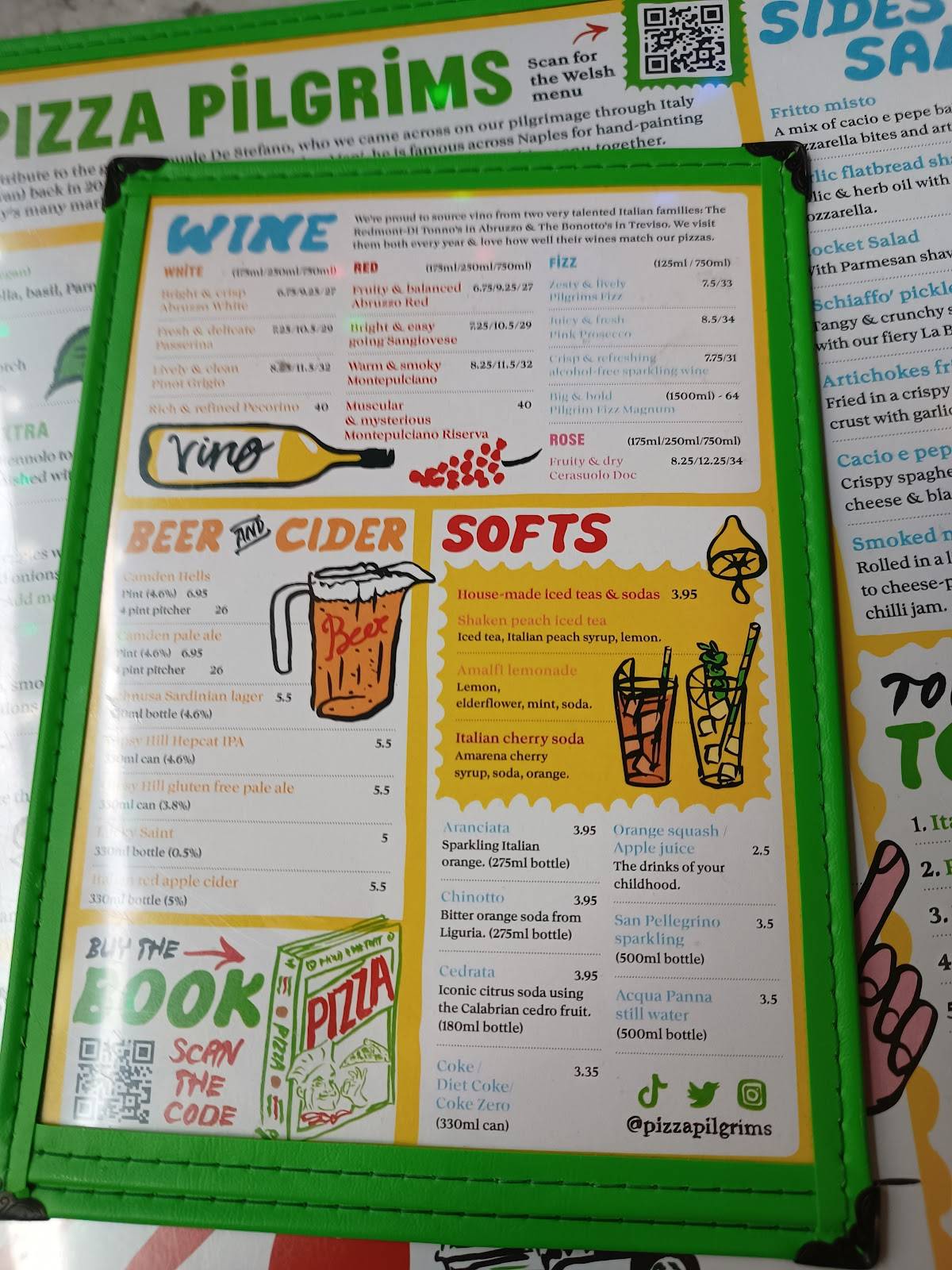Menu at Pizza Pilgrims Cardiff restaurant, Cardiff