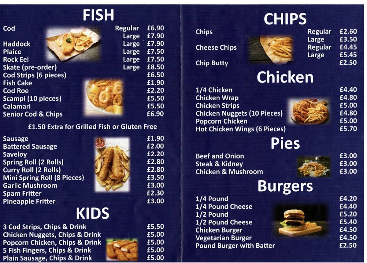 Menu at Carisbrooke Fish Bar, Newport