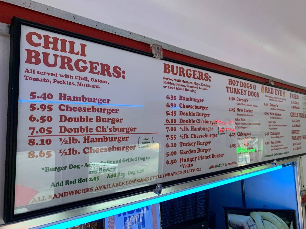 Menu at Carney's Restaurant, Los Angeles, Sunset Blvd
