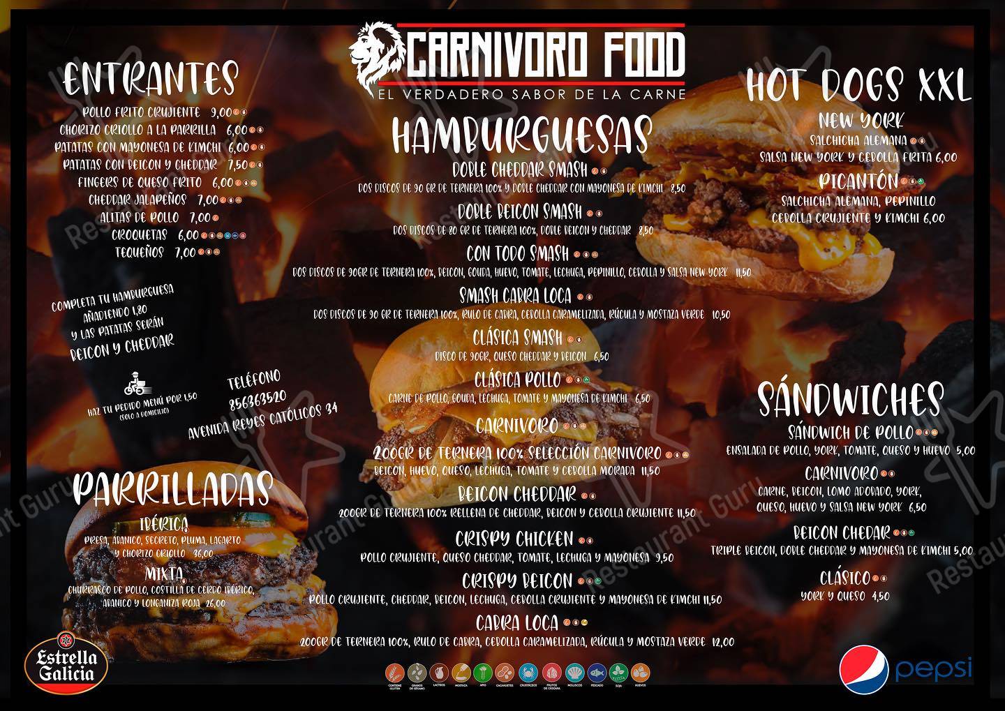 Carta del restaurante Carnívoro Food, San Fernando