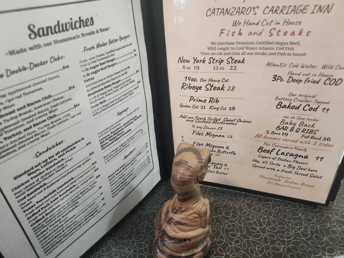 Menu at Carriage Inn Restaurant, Enon