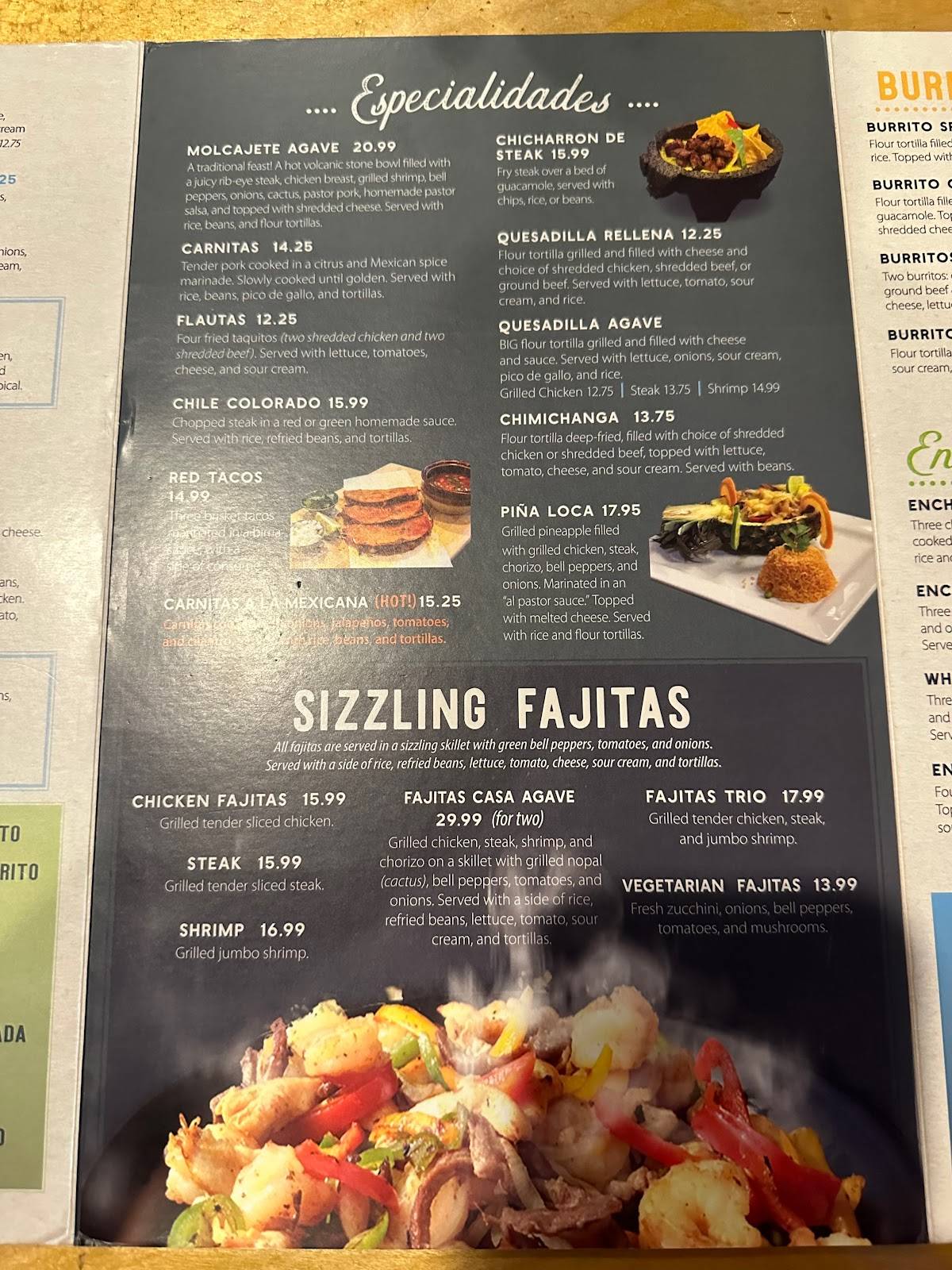 Menu at Casa Agave Mexican Grill restaurant, Wildwood