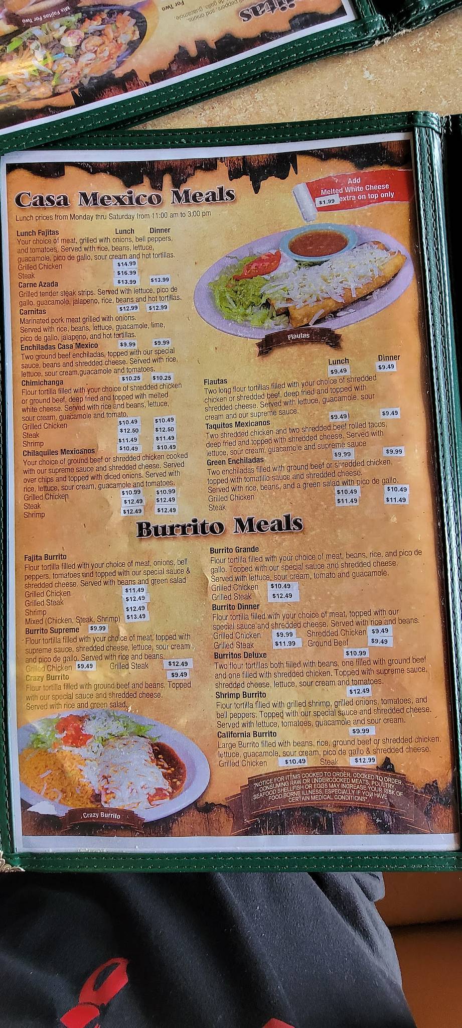 Menu at Casa Mexico Restaurant LLC, Byron