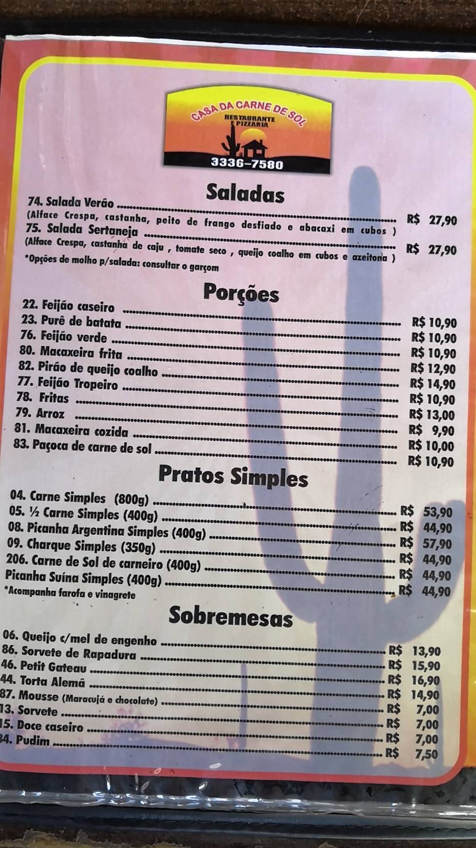 Menu em Casa da Carne de Sol restaurante, Maceió, R. Ferroviário Manoel ...