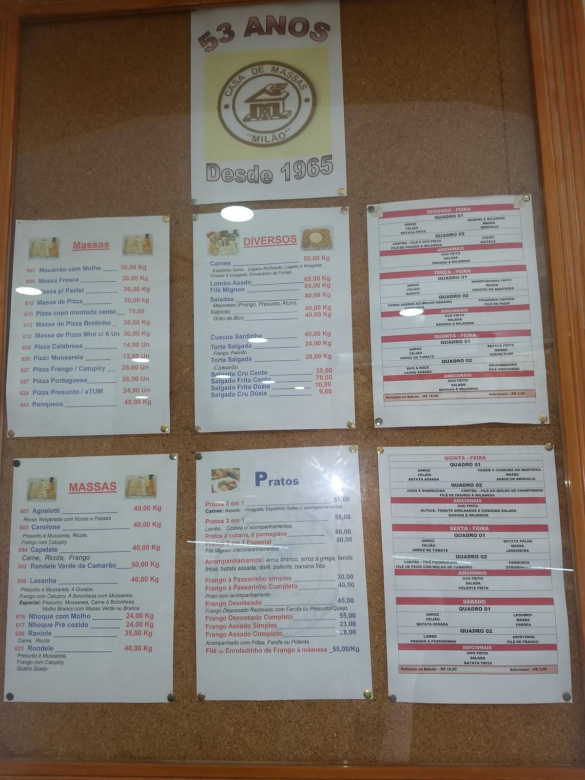 Menu em Casa de Massas Milão restaurante, Santos Menu em Casa de Massas Milão restaurante, Santos
