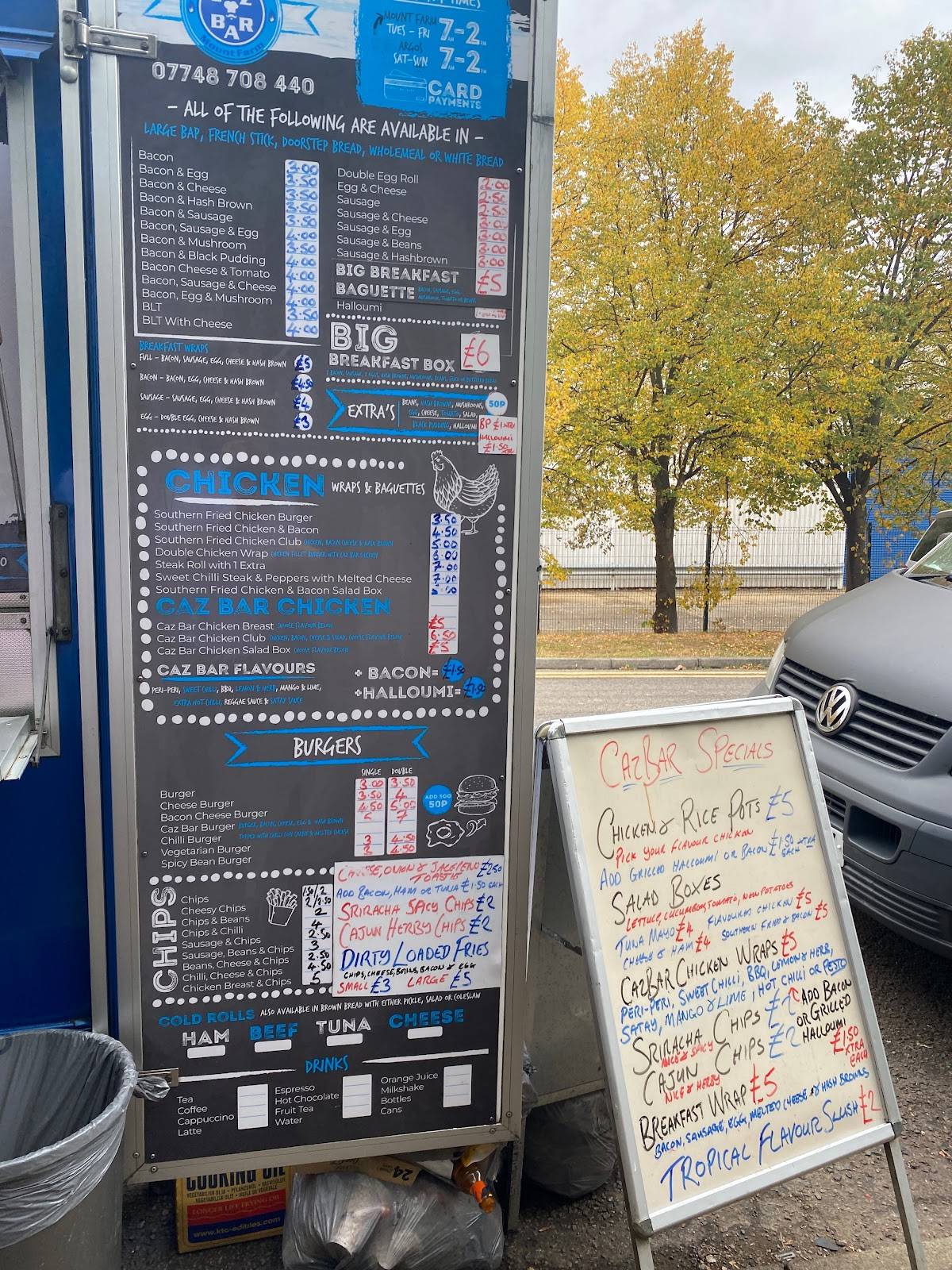 Menu at Caz Bar MK, Milton Keynes
