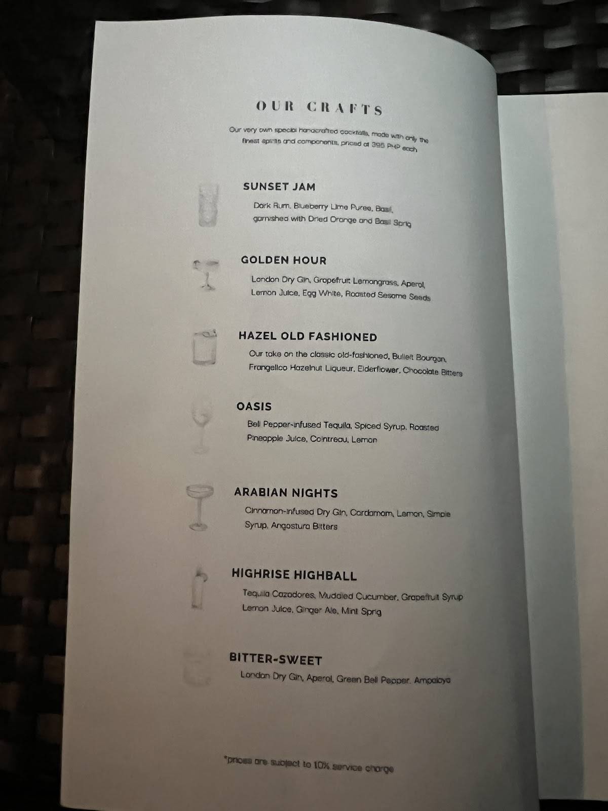 Menu at Verified Rooftop Bar & Lounge, Cebu City
