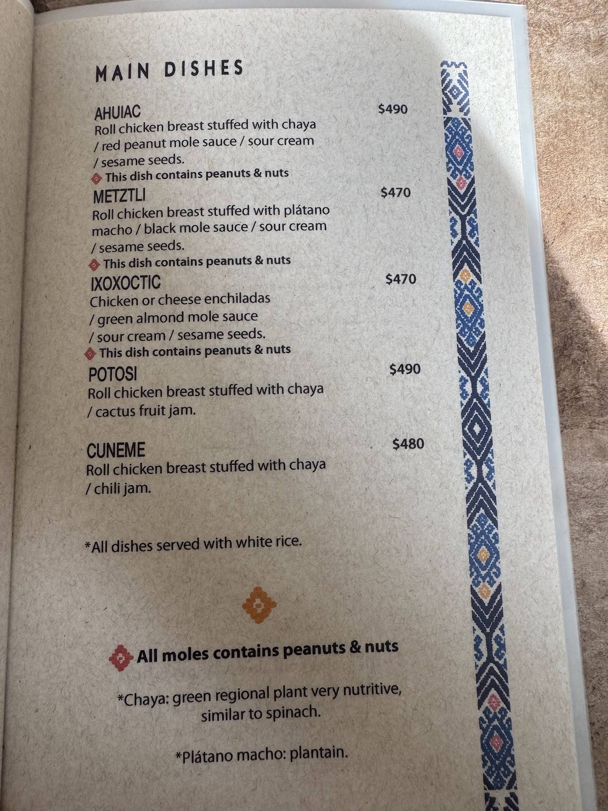 Carta de Restaurante Cetli, Tulum, Carretera 109 Tulum Coba Km 2.5
