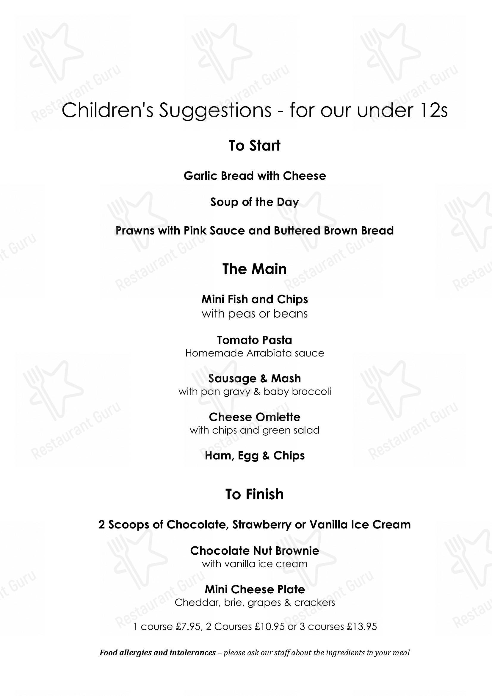 Menu at Mill End Hotel pub & bar, Chagford