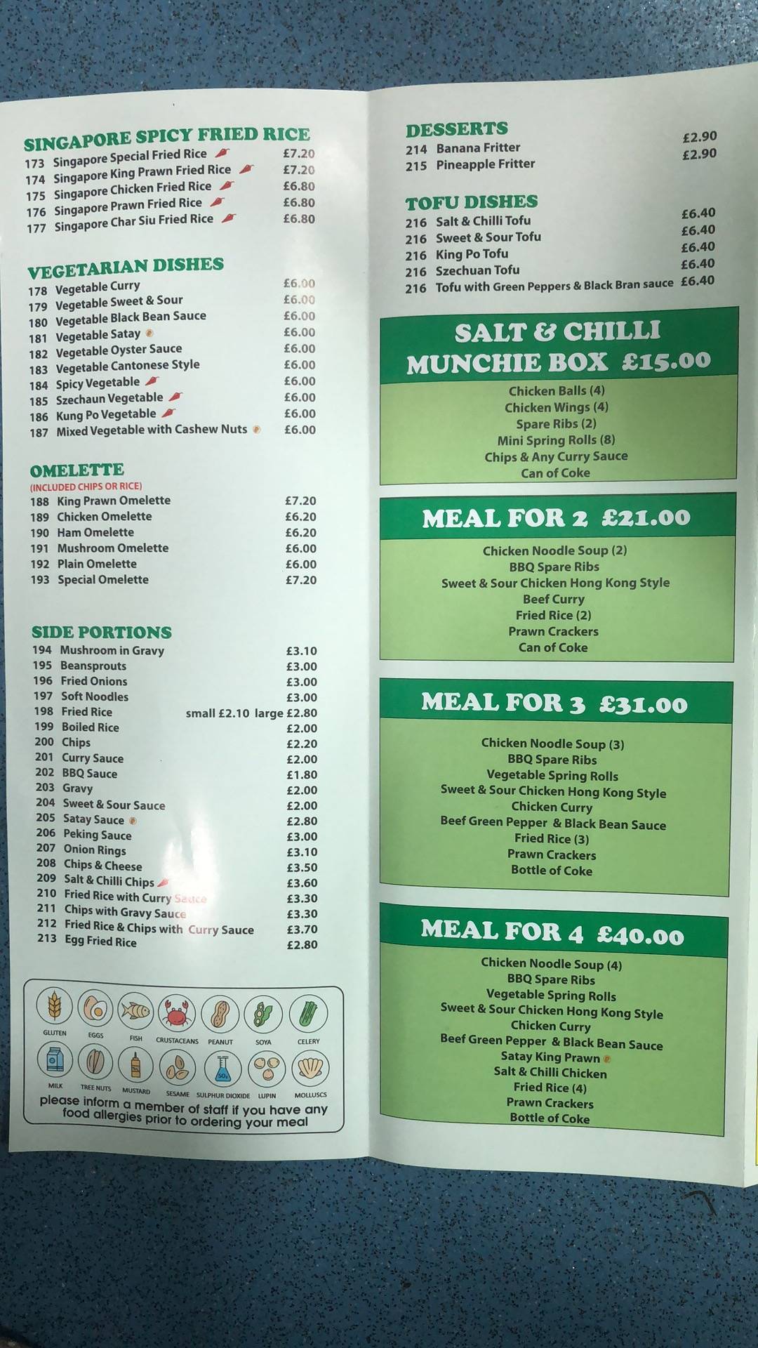 Menu at Champion Chinese Takeaway restaurant, Kilmarnock