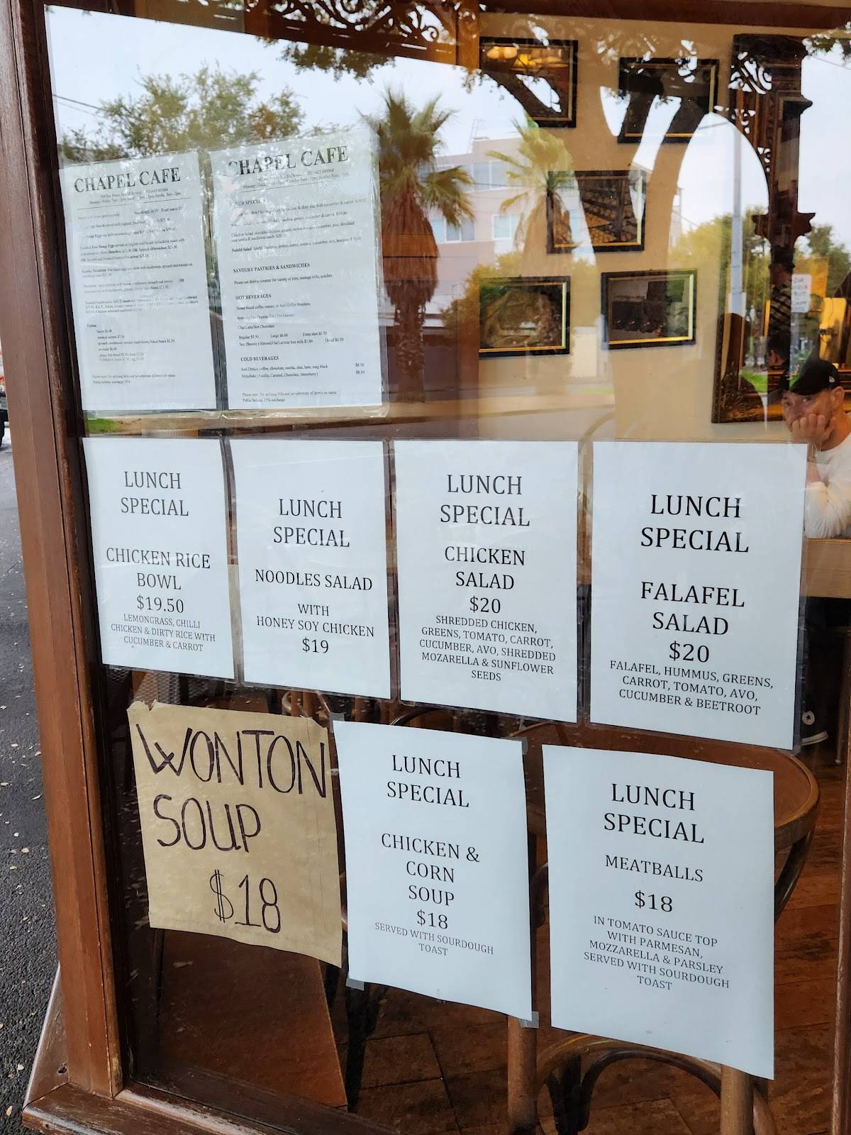 Menu at Chapel Bakery Cafe, Port Melbourne