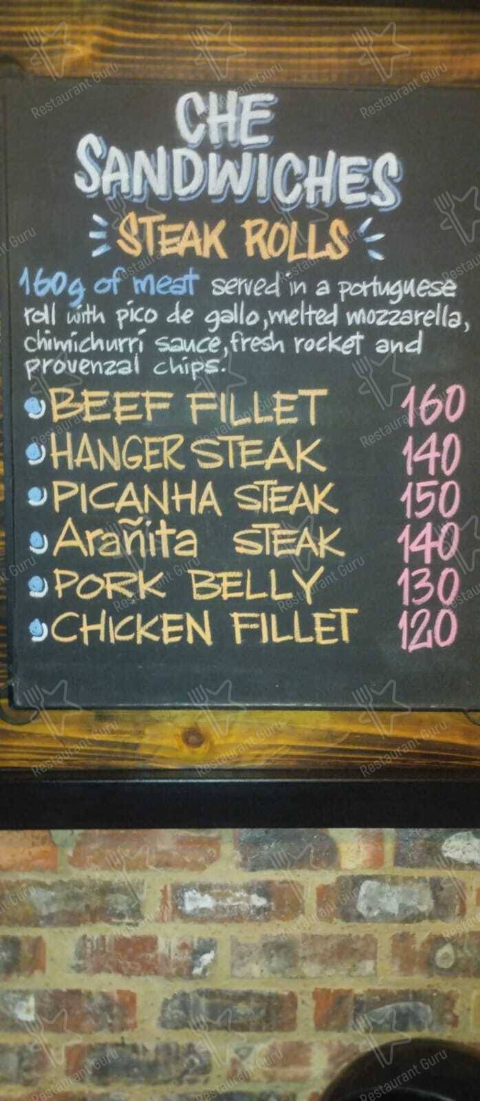 Speisekarte von Che Cantina restaurant, Midrand