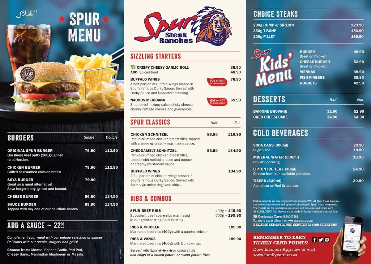 Menu at Checotah Spur Steak Ranch (Halaal) restaurant, Chatsworth, Shop 26B
