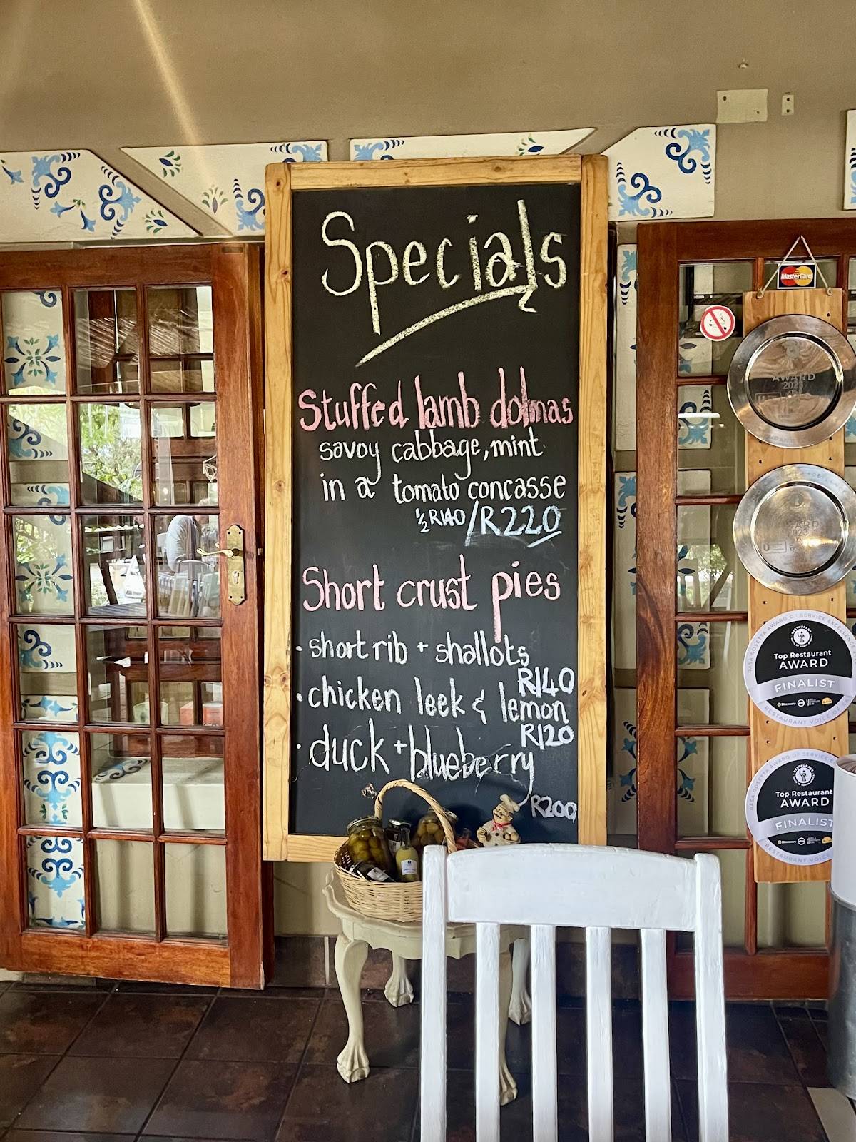 Menu at Chef Jacques restaurant, Roodepoort
