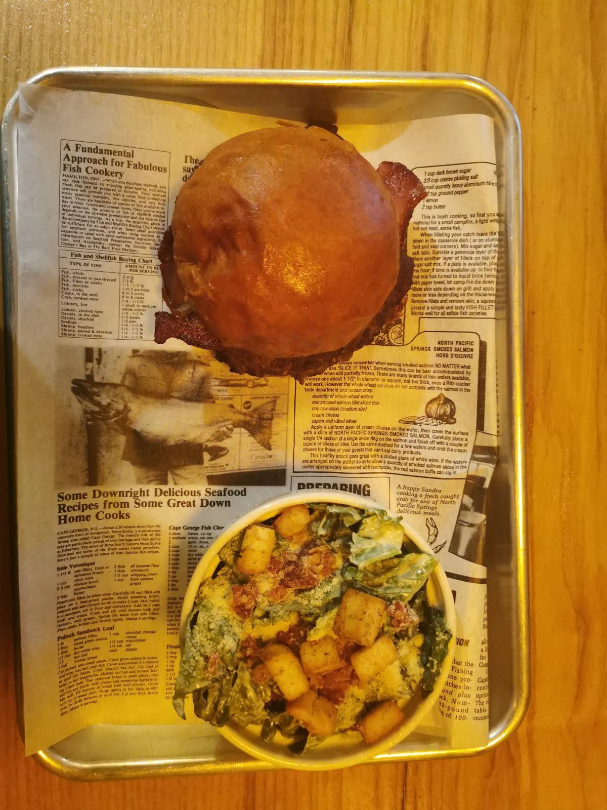 Menu at Chef Stan's Saloon restaurant, Port Rowan