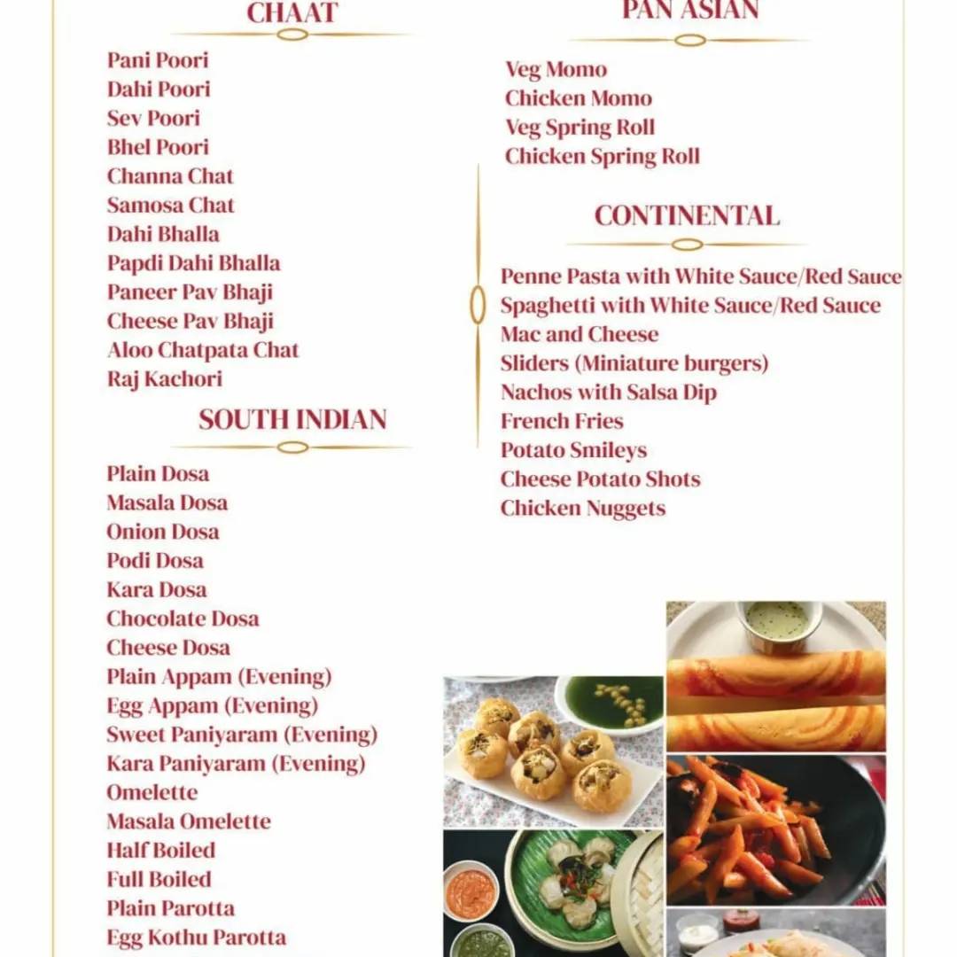 Menu at Moti Mahal Barbecues - Marina Mall, Chennai