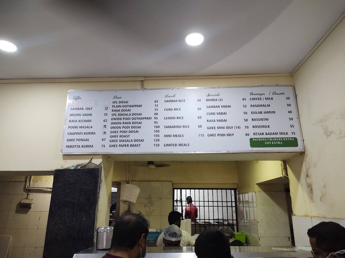 Menu at Ratna Cafe, Chennai, Triplicane High Rd