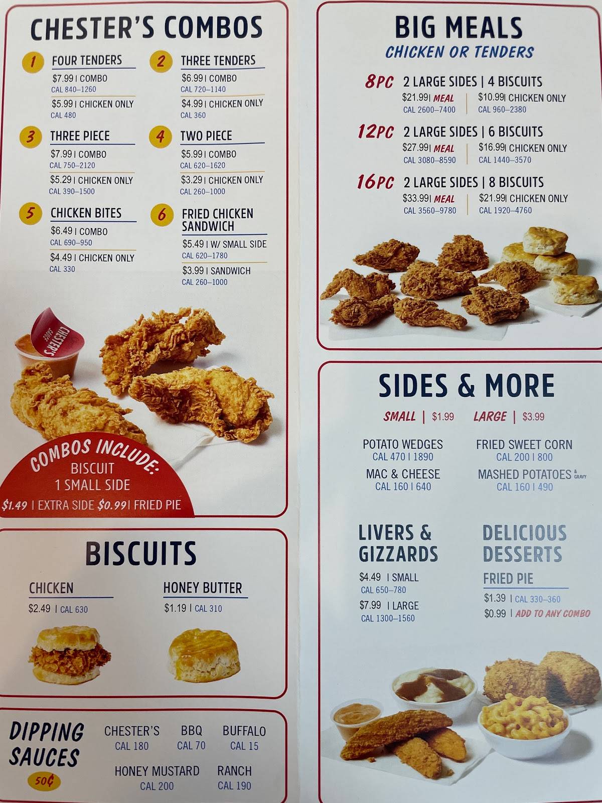 Carta del restaurante Charley Biggs Chicken, Indianapolis, S Franklin Rd